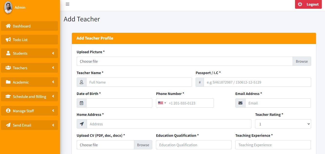 Teacher Onboarding AICMS's Comprehensive Teacher Profile Feature ...